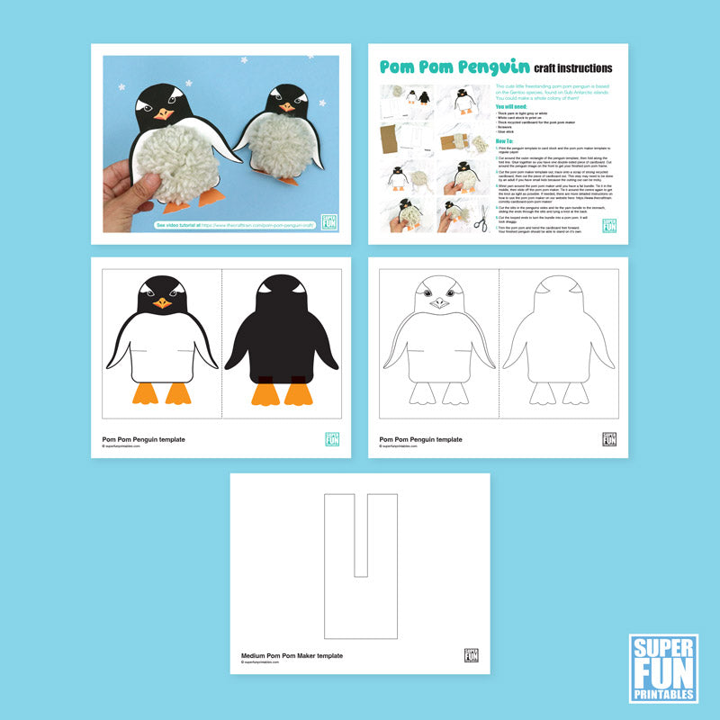 Pom pom penguin – The Craft Train Shop