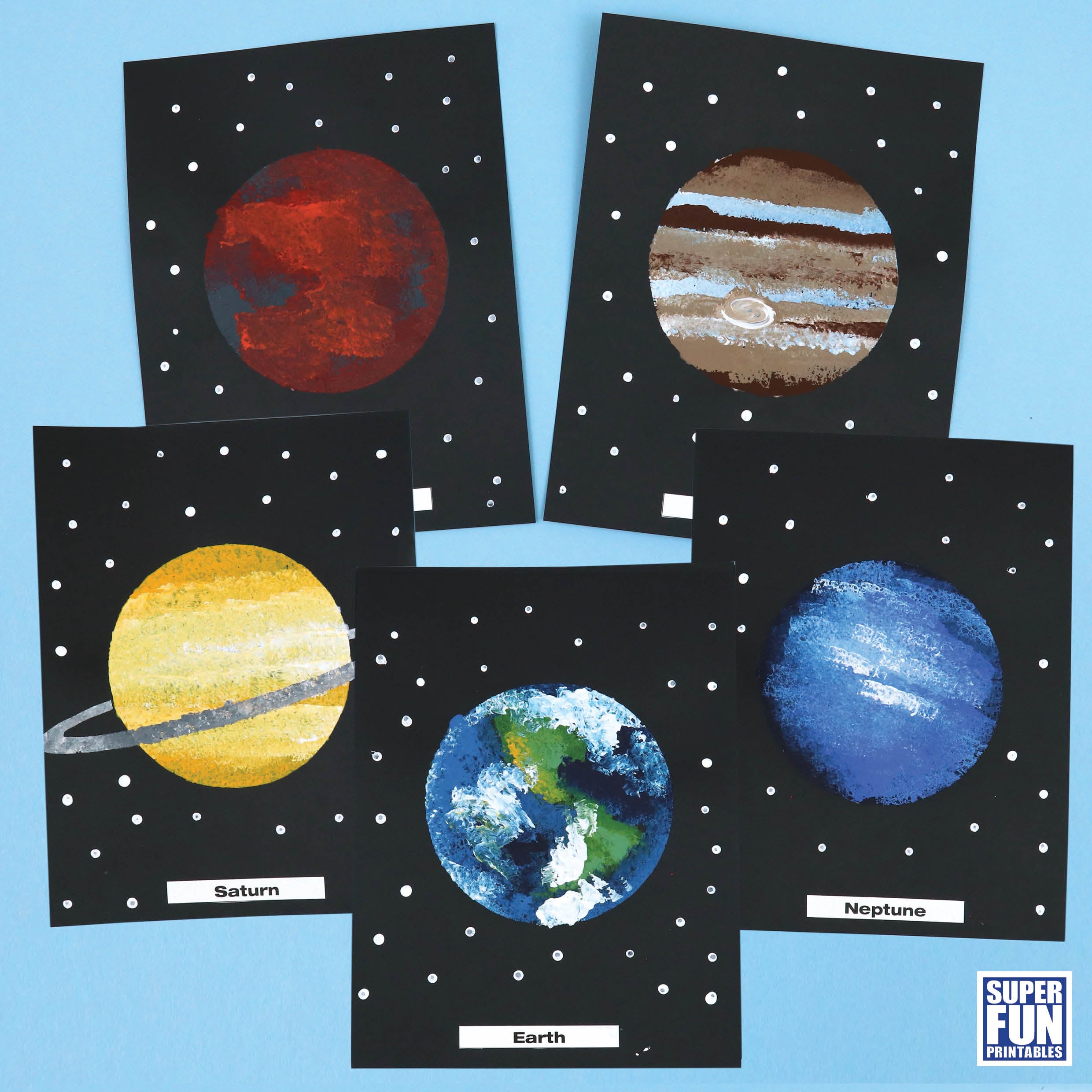 Solar System Sponge Art template – The Craft Train Shop