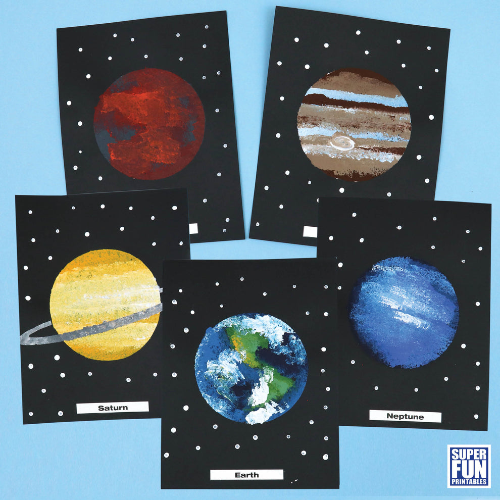 Solar System Sponge Art template – The Craft Train Shop