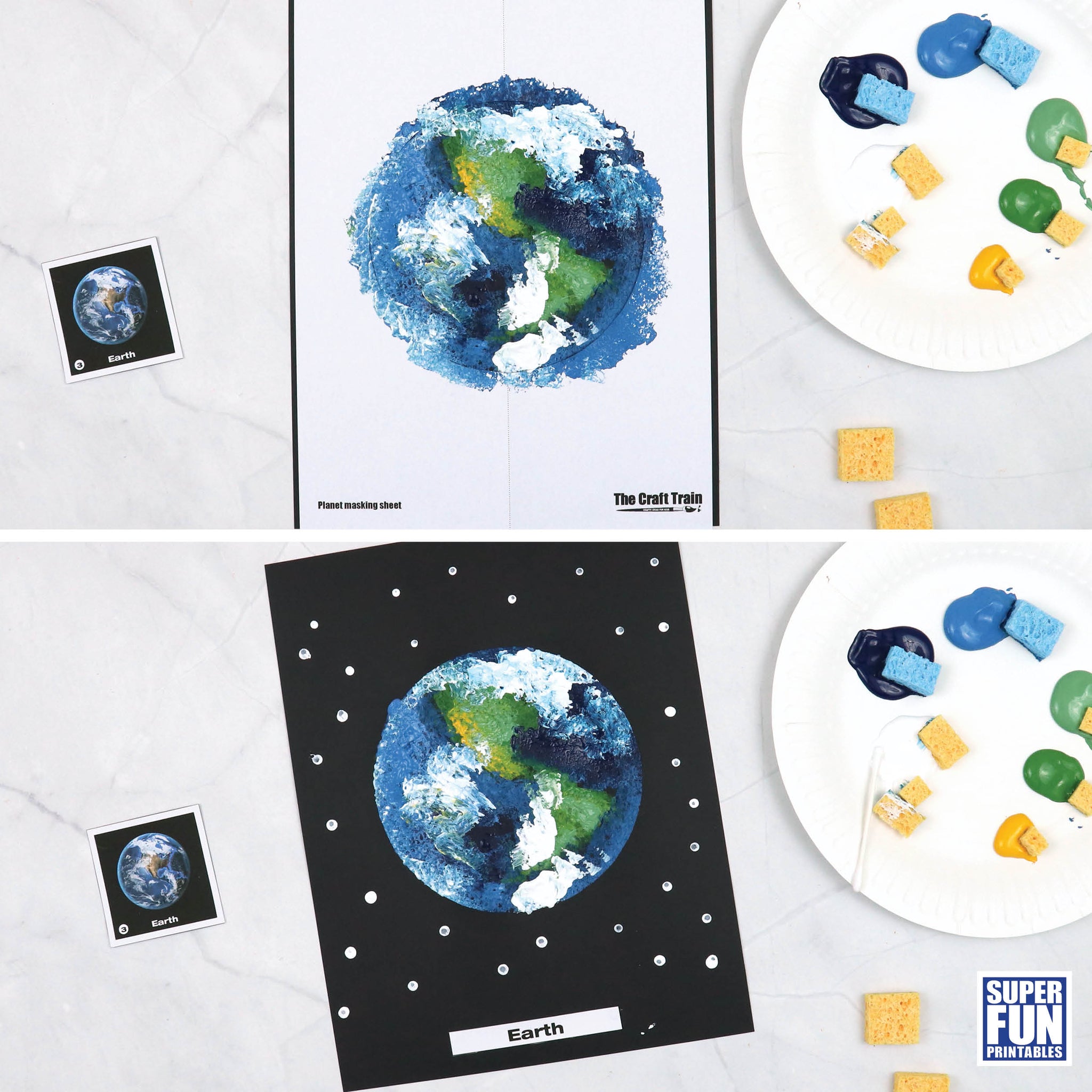 Solar System Sponge Art template – The Craft Train Shop