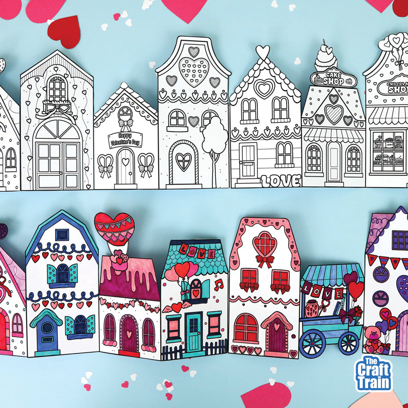 Valentine's Day Paper Village – The Craft Train Shop