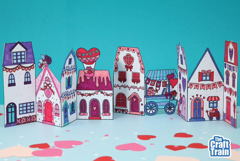 Valentine's Day Paper Village – The Craft Train Shop