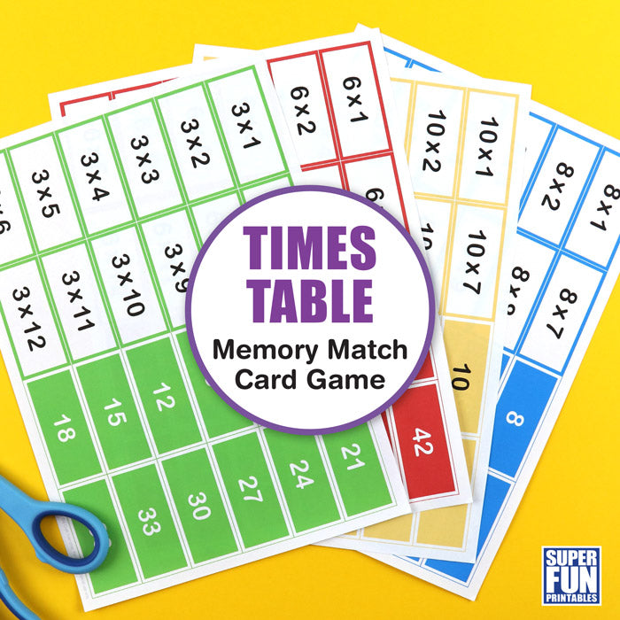Times table memory match cards – The Craft Train Shop
