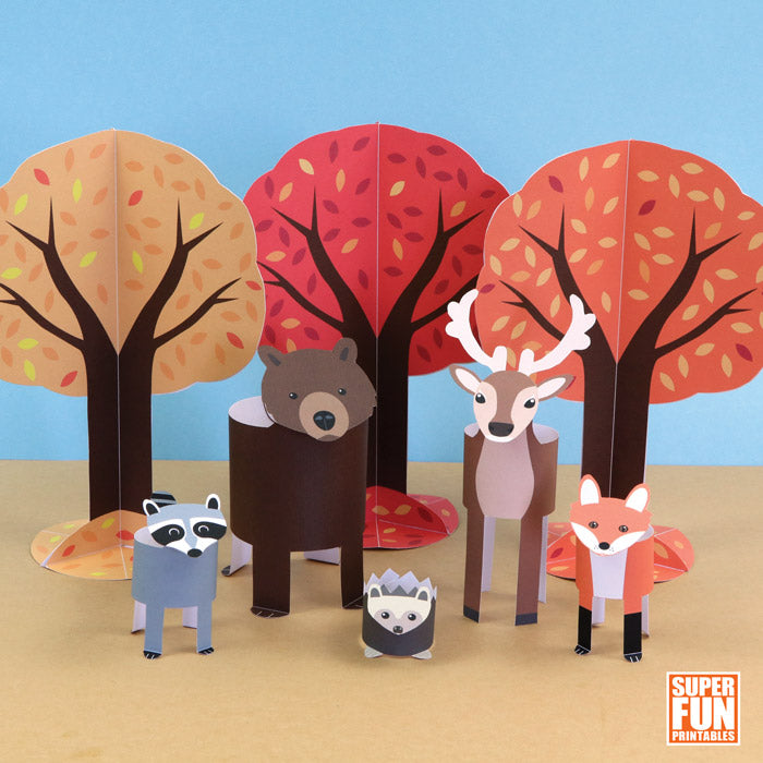 woodland animals paper play set – The Craft Train Shop